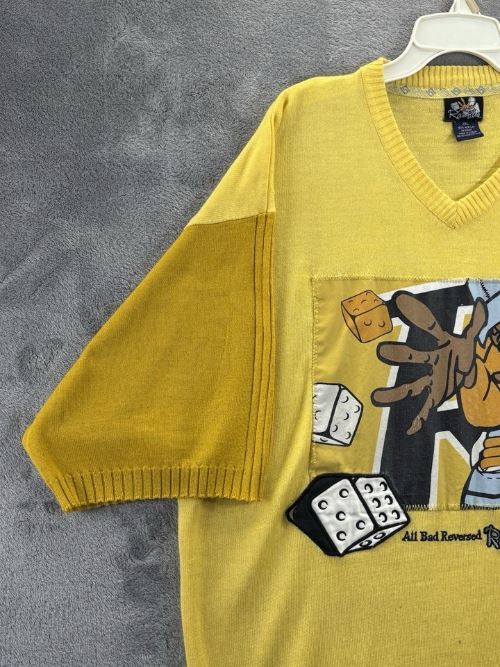 VTG Raw Blue Fat Albert Vneck Pullover Sweater HipHop All Bad Reversed ...