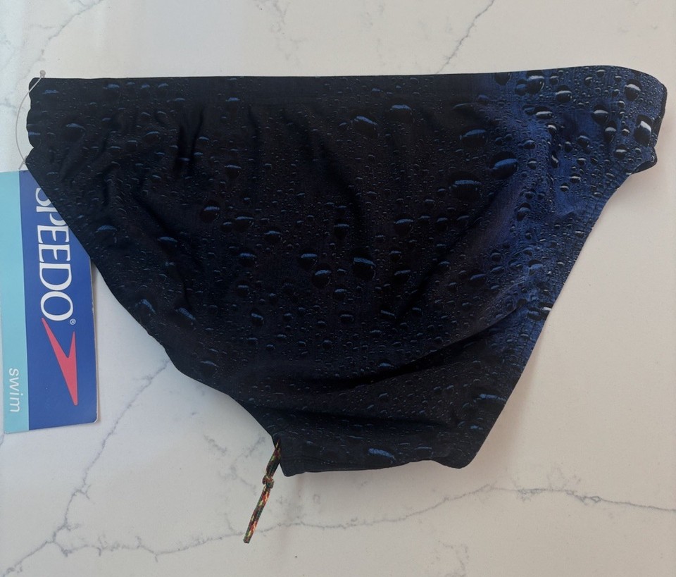 Men’s Boy’s Lad’s Vintage Speedo Navy Black Silky Retro 32” Swim Sun 🌞 ...