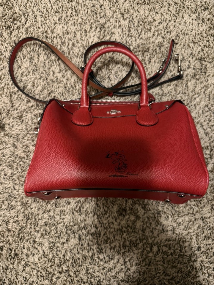 Coach x Snoopy Peanuts Leather Purse Bag Limited Edition brand new RED ...