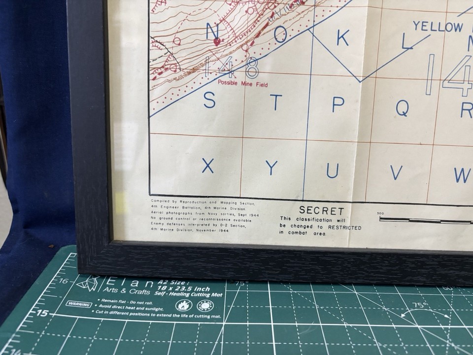 WW2 USMC Rare Iwo Jima Assault Map 4th MarDiv 24th Marines Grouping ...