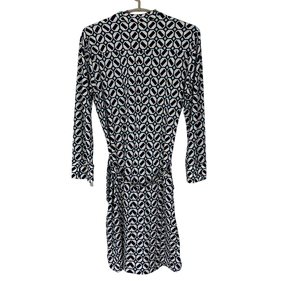 DM Collection Jamison Jersey Shirt Dress NEW 8 Navy Print career ...