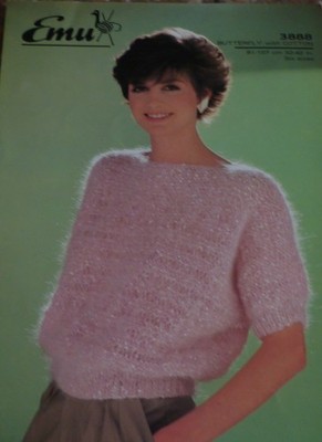 Original Emu Knitting Pattern Lady's Mohair Short Sleeved Top No 3888 ...