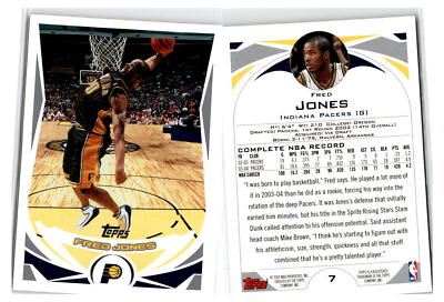 2004-05 Topps #7 Fred Jones - Indiana Pacers | eBay