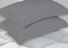 2X Oxford Pillow Cases Luxury Poly Cotton Pair Pack Plain Bedroom ...