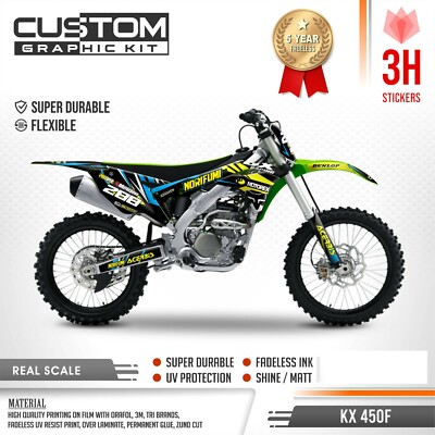 Custom graphics for Kawasaki KXF KXF450 KX450F 2016 2017 2018 Decal ...
