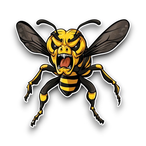 Angry Hornet Insect Animal Vinyl Sticker Decal Car Laptop Scrapbook ...