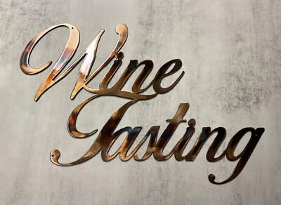 Wine Tasting Sign - Metal Wall Art - Copper and Bronzed Plated 15" x 9 ...