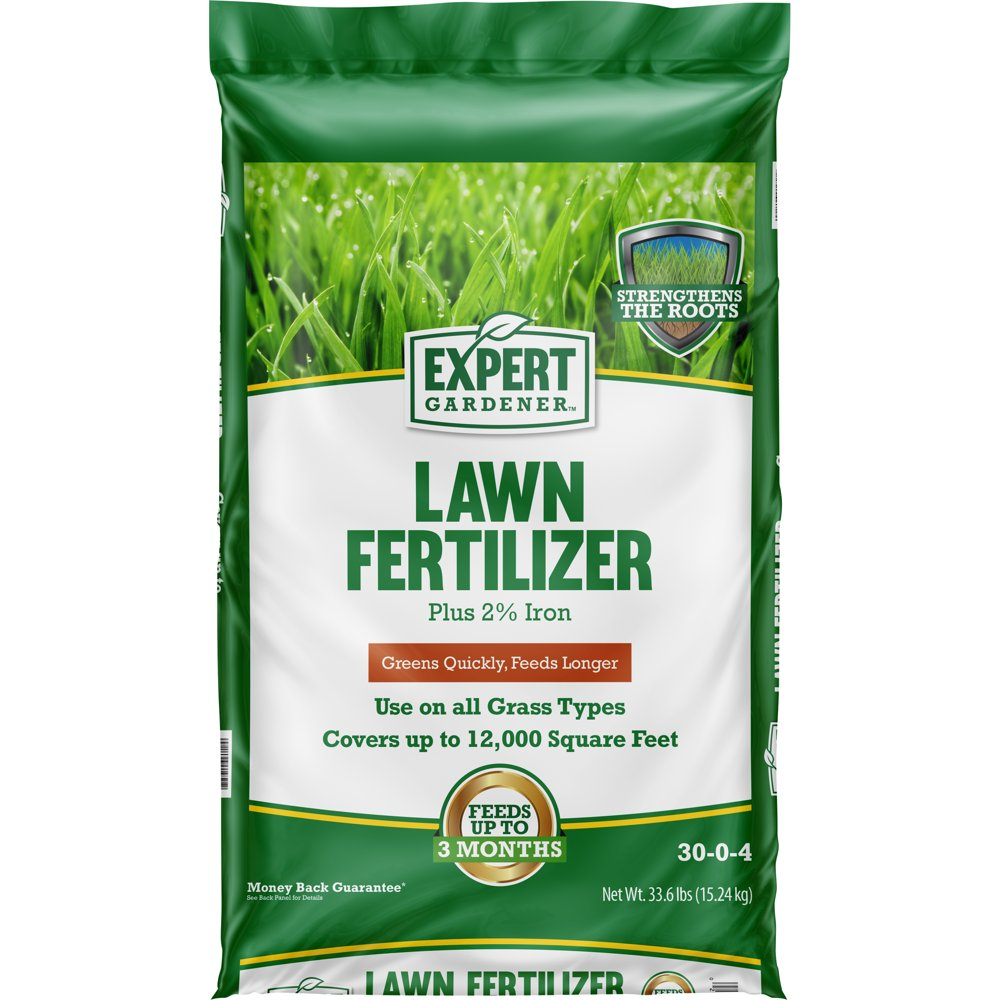 Expert Gardener Plus 2% Iron 30-0-4 Lawn Food Fertilizer Covers 12,000 ...