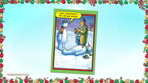 1 Funny Christmas Card with Envelope - Snowman Sneeze 5706 | eBay