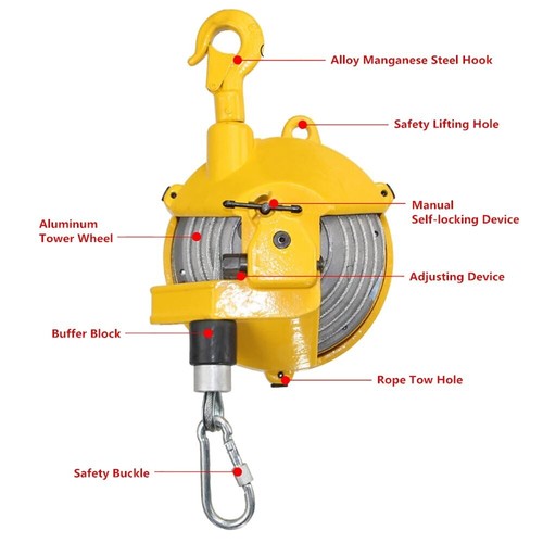 9-15KG Spring Balancer Self-locking Tower-Type Lifting Hook Steel Wire ...