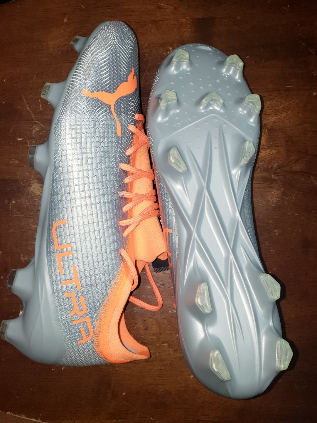 PUMA ULTRA 2.4 FG AG SOCCER CLEATS MEN'S Size 10 GRAY/ORANGE NEW | eBay