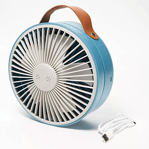 Air Innovations Rechargeable 8" Portable Fan White Foldable Tabletop ...