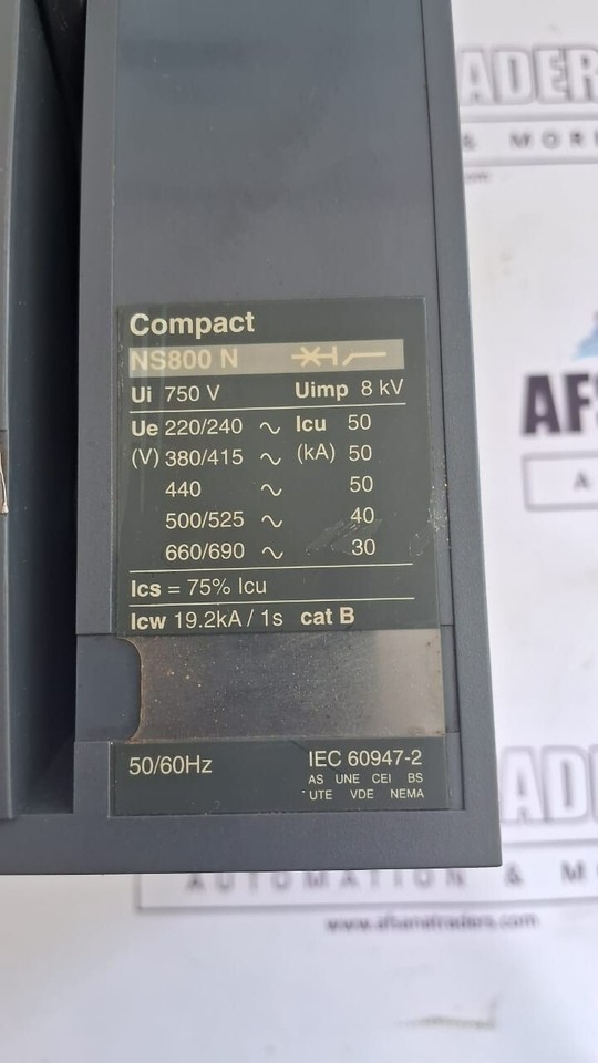 Schneider Electric Micrologic 2.0 Compact NS800N Air Circuit Breaker ...