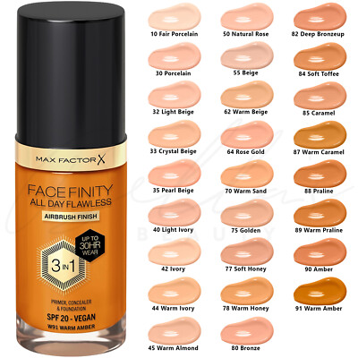 MAX FACTOR Facefinity 3-in-1 Long Lasting Vegan Foundation SPF20 30ml ...
