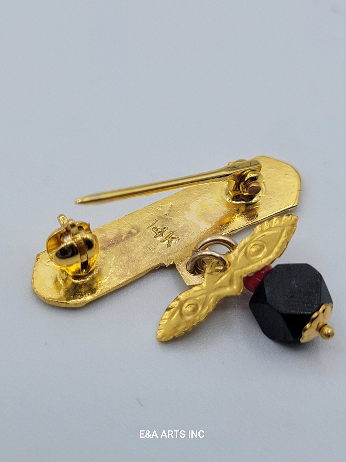 14k Solid Gold Azabache Ojo D S. Lucia 100% Autentic Baby Pin "Dios Me ...