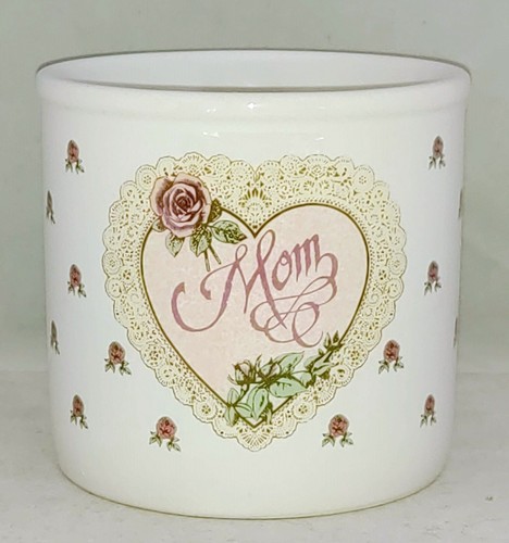 Inarco MOM Ceramic Heart Lace Roses 3" CACHEPOT / PLANTER | eBay