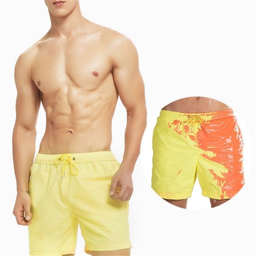 Quick Dry Change Color Shorts Color-Changing Swim Trunks Beach Pant ...