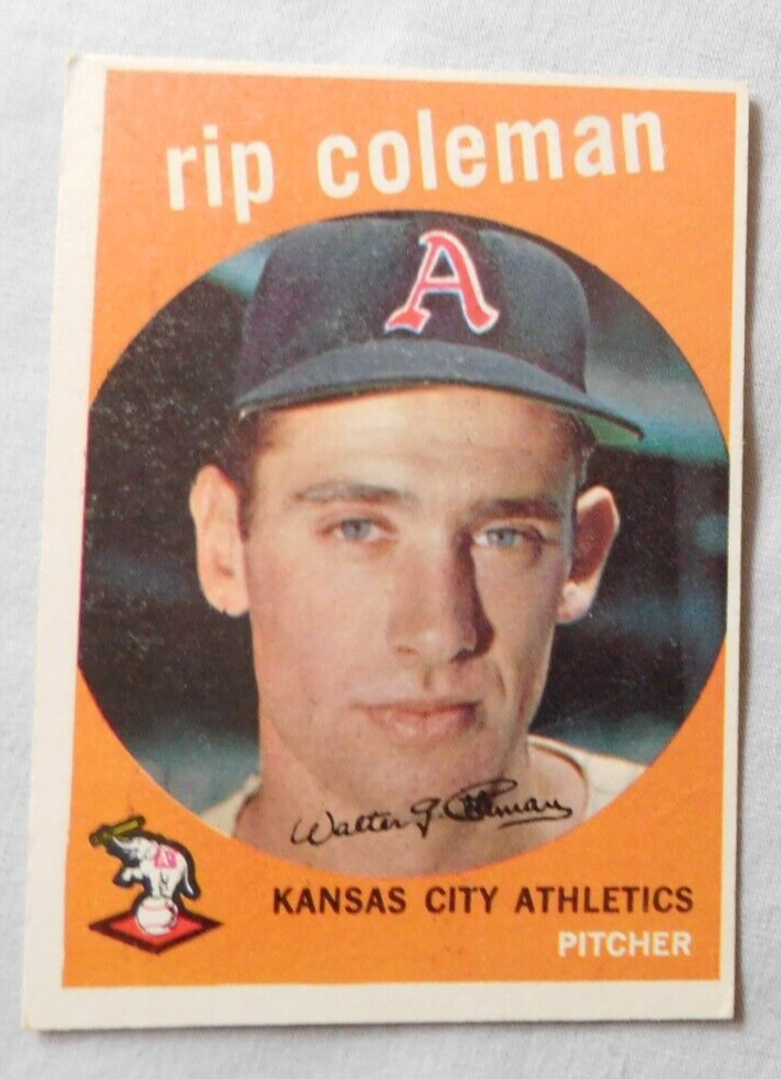 1959 Topps #51 Rip Coleman Kansas City Athletics Baseball Card Ex | eBay