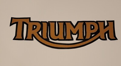 Hinckley Triumph Motorcycle 13 inch back patch. gold black. Sew on type ...