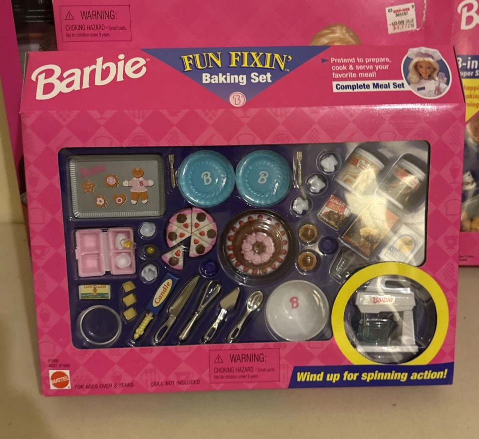 BK~ NIB BARBIE DOLL 1997 FUN FIXIN' FOOD BAKING SET PLAYSET 67688 | eBay