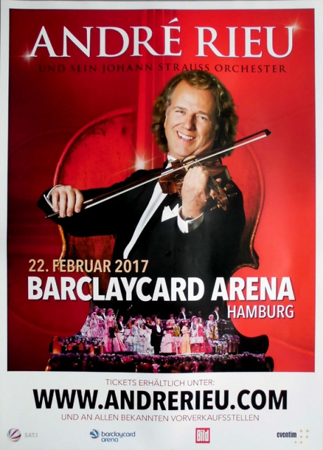 ANDRE RIEU - 2017 - Johann Strauss - Live In Concert Tour - Poster ...