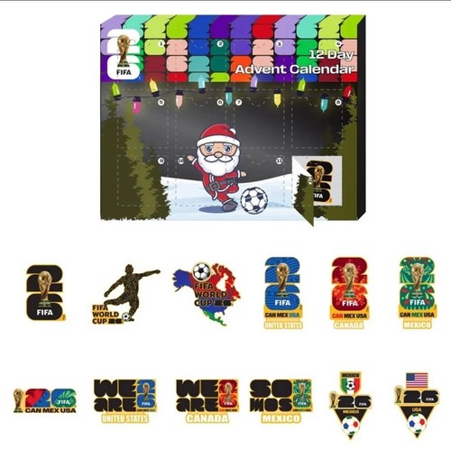 FIFA World Cup 12-Day Advent Calendar with 12 Collectible 2026 Emblem ...