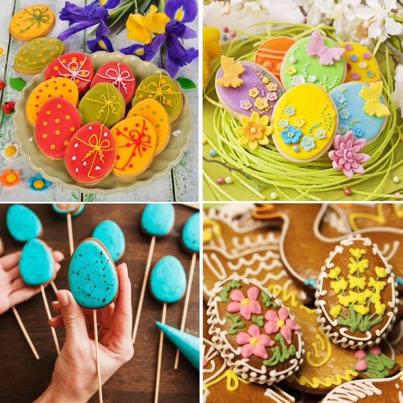 5 PCS 3D Cartoon Easter Bunny Shape Fondant Cake Mold Non-Stick Kitchen ...