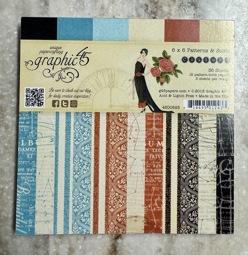 Graphic 45 **COUTURE** Paper Pad 6x6 PATTERNS & SOLIDS 2015 Fashion ...
