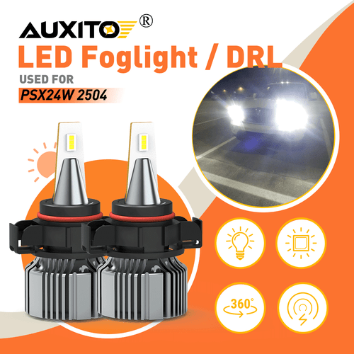 2x 2504 PSX24W LED Daytime Runing Light Fog Driving 100W 4000LM White ...