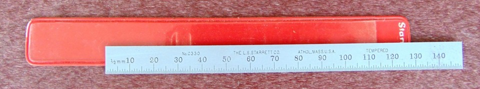Starrett No. C330-150 Tempered Flexible Steel scale 150mm in case | eBay