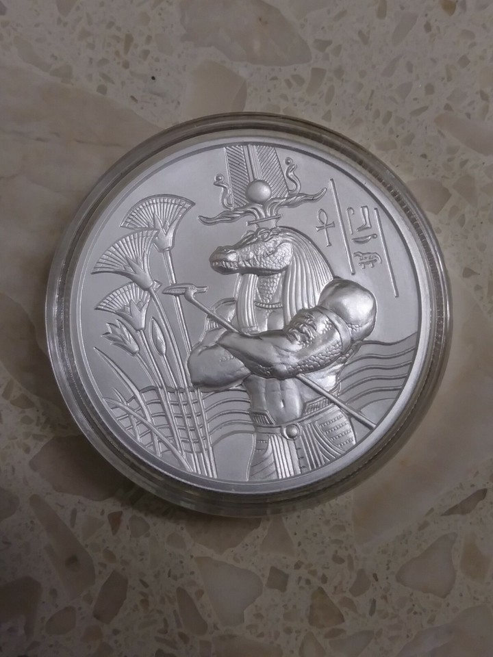 Sobek Elemental Egypt High Relief silver coin (capsule) 2 oz. Fancy ...