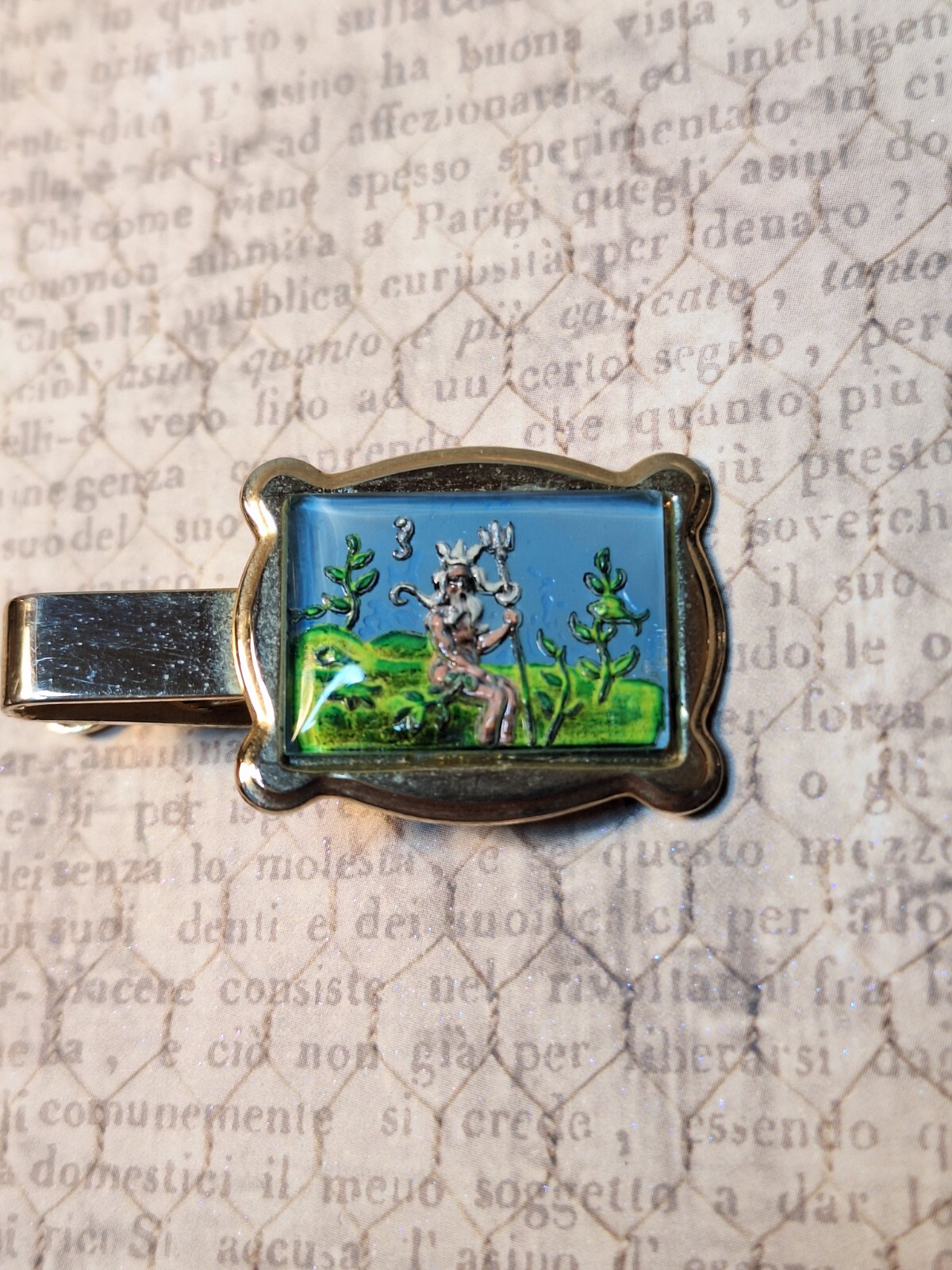 Vintage Glass FIGURAL Merman With TRIDENT Under The S… - Gem