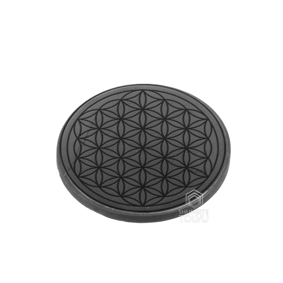 Shungite - EMF Protection Stone For Phone - Engraved Round Sticker 1.2 ...