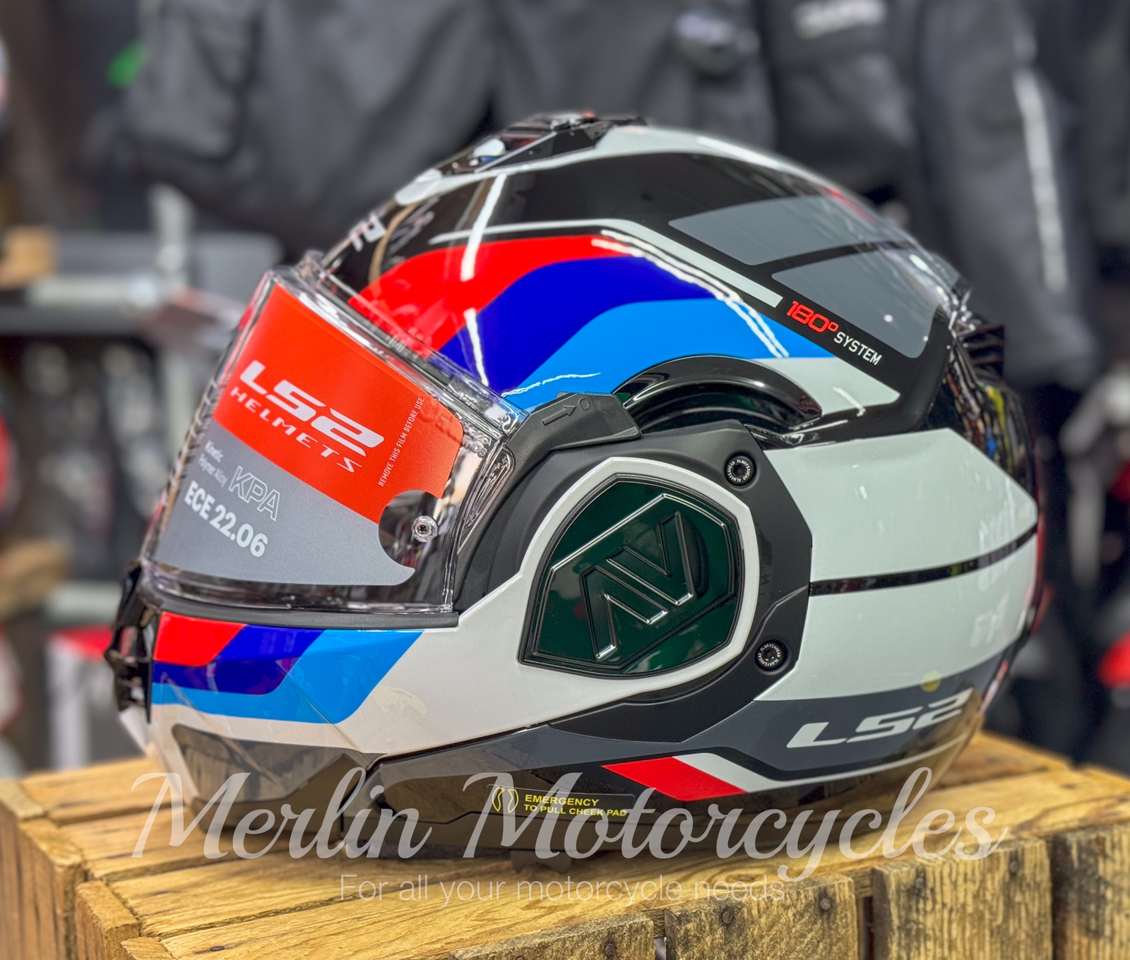 LS2 FF906 ADVANT SPORT RED WHITE BLUE MODULAR FLIP MOTORCYCLE HELMET ...