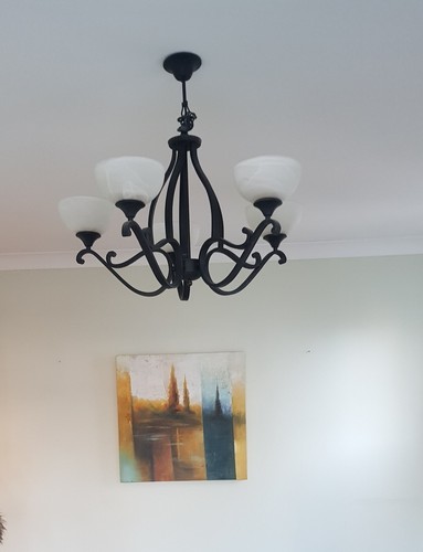 Vintage celling light 5 Arms Glass | eBay UK