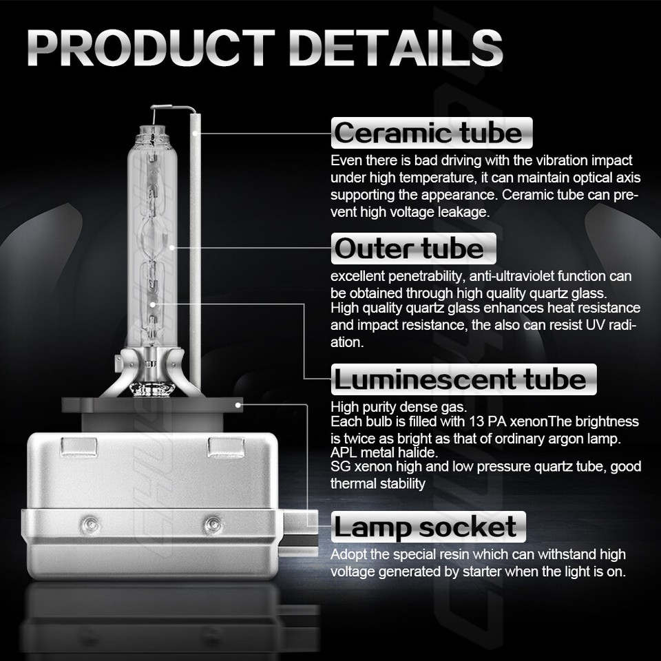 D3S D3R DS3 HID Xenon Headlight Replacement Bulbs Super Bright White ...