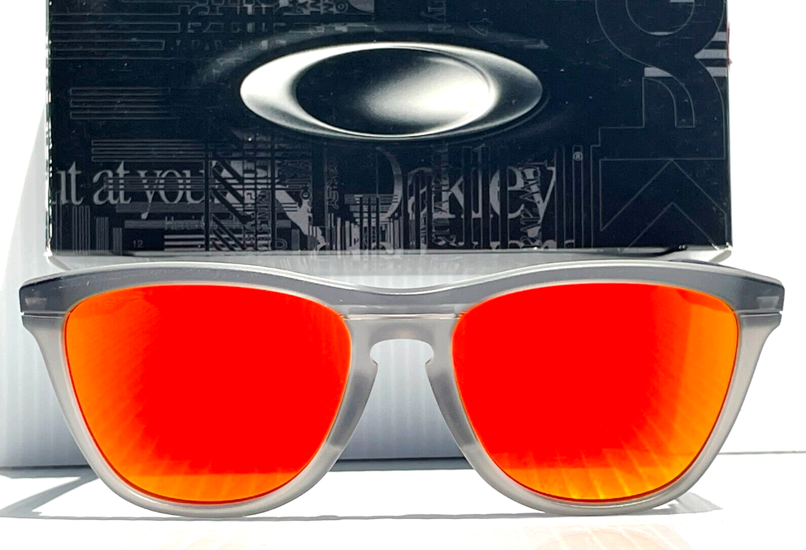 NEW Oakley Frogskins Range Matte Grey Smoke Ink PRIZM Ruby Lens ...