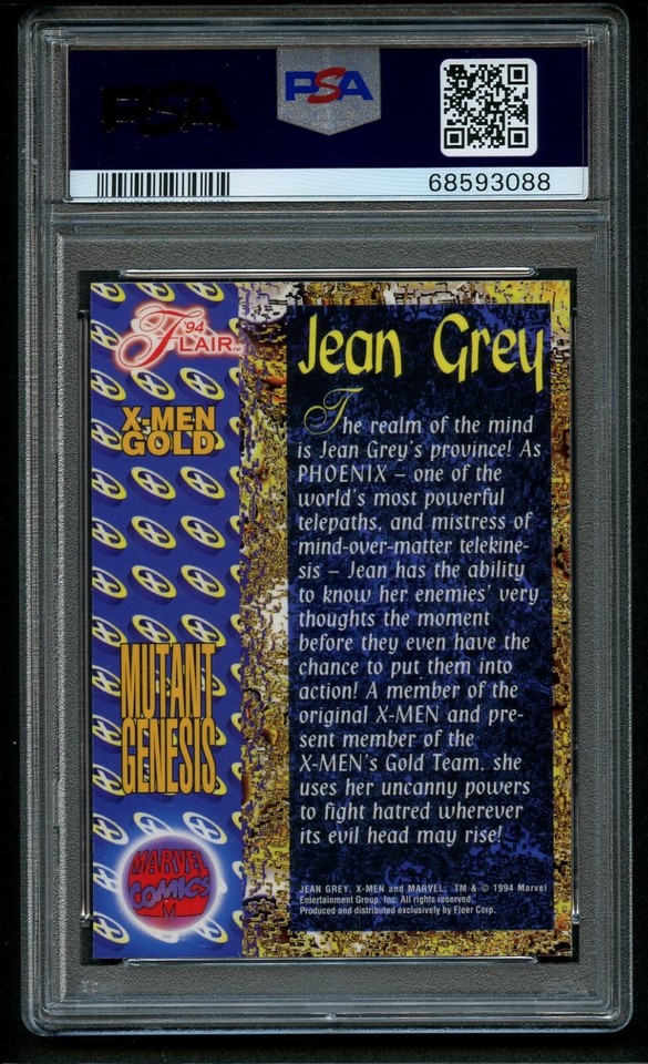 1994 Marvel Universe Flair JEAN GREY MUTANT GENESIS PSA 10 GEM MT ...