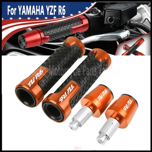 7/8" motorcycle Gel Handlebar Hand Grips End Caps For YAMAHA YZF R6 R6S ...