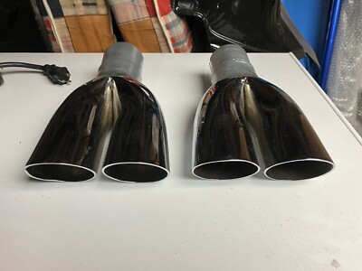 Pair GM 1970-1972 Pontiac GTO Judge Ram Air Chrome Exhaust Splitter ...