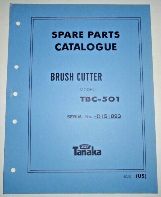 Tanaka TBC-501 Brush Cutter Parts Manual Catalog Book OEM Catalogue | eBay