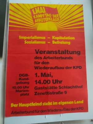 Plakat Arbeiterbund für den Wiederaufbau der KPD 2 1984 DIN A1 Original ...