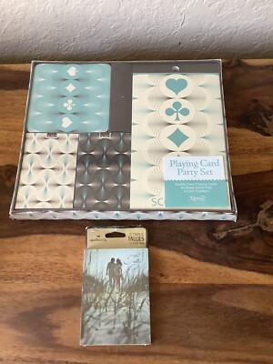 Markings Playing Card Party Set by C.R. Gibson ~Turquoise~White~Black ...