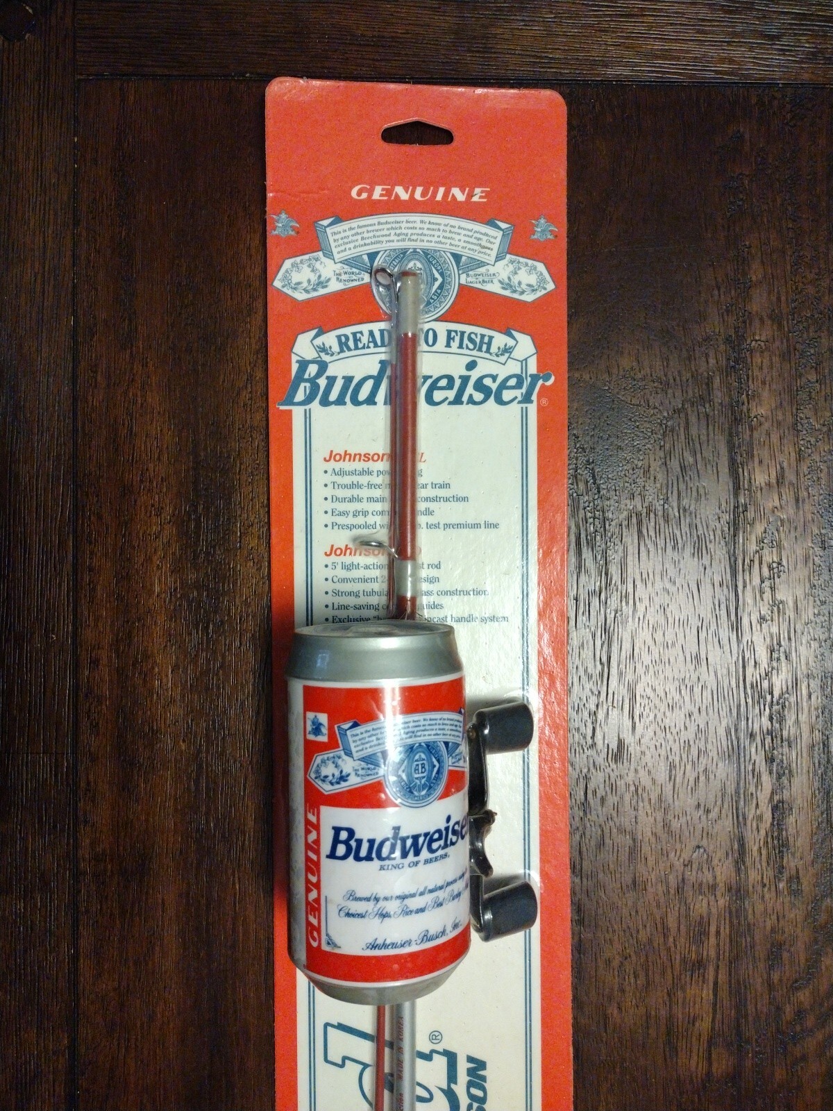 Vintage 1995 Budweiser Ready to Fish Fishing Bud Rod Reel Pole Johnson ...
