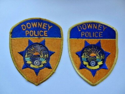 2 Vintage California Downey Police PD 1st Issue Star Patches Cheese ...