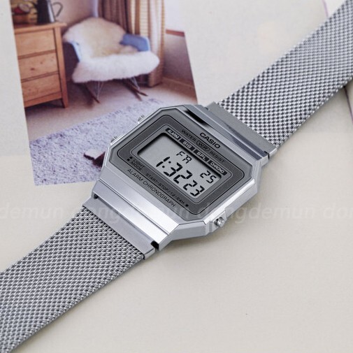 Casio Unisex Slim Vintage Mesh Band Metal Watch Original New silver ...