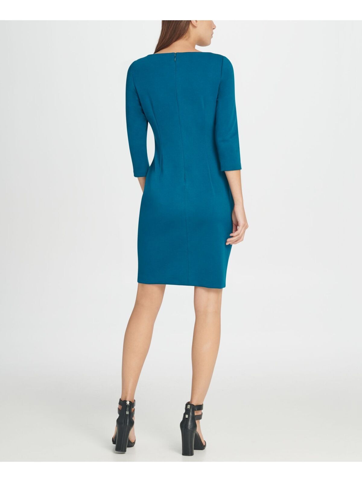 NEW DONNA KARAN DKNY GREEN RUCHED SHEATH DRESS SIZE 16 $109 | eBay