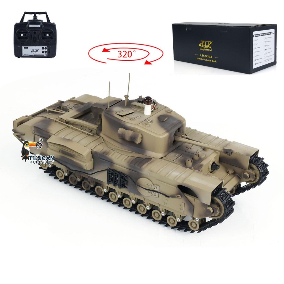 1/16 Tongde RTR RC Tank Churchill Mk.VII Metal Track IR Battle Tank ...