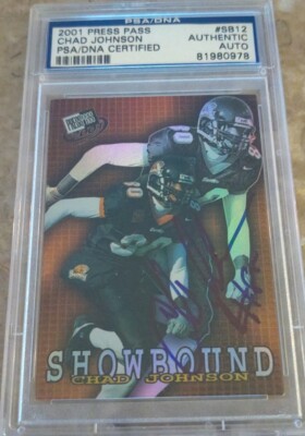 2001 PRESS PASS CHAD JOHNSON SHOWBOUND ROOKIE ON CARD FULL AUTO ...