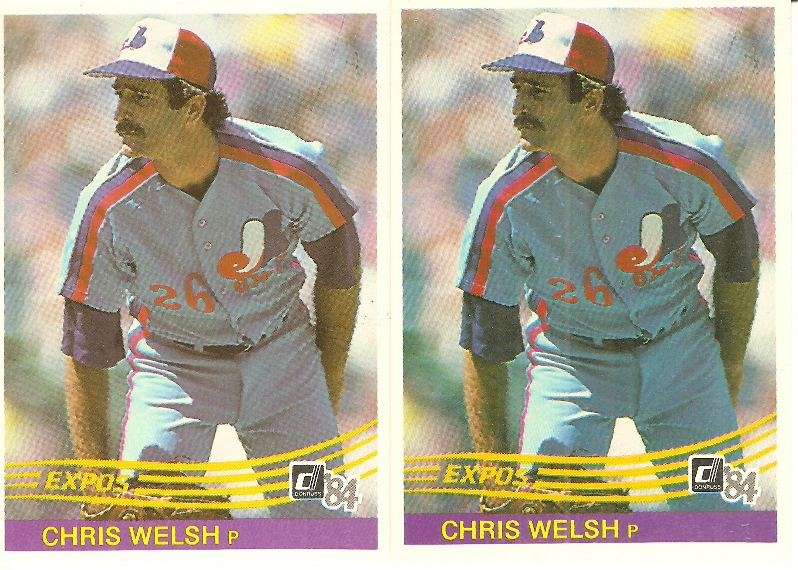 2 CARD 1984 DONRUSS CHRIS WELSH BASEBALL CARD LOT #498 | eBay